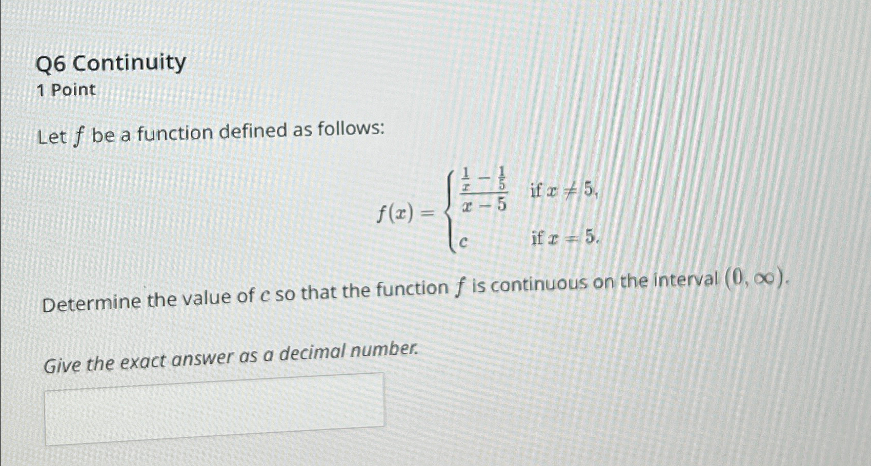Solved Q6 ﻿Continuity1 ﻿PointLet f ﻿be a function defined as | Chegg.com