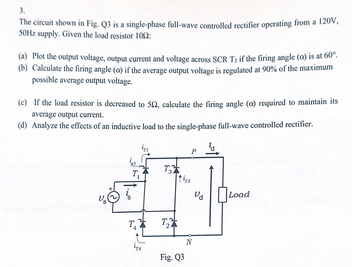 Solved The circuit shown in Fig. Q3 ﻿is a single-phase | Chegg.com