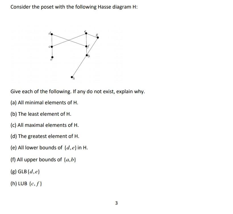 Solved Consider the poset with the following Hasse diagram | Chegg.com