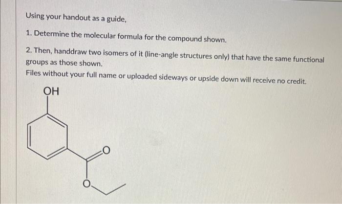 Solved Using your handout as a guide, 1. Determine the | Chegg.com