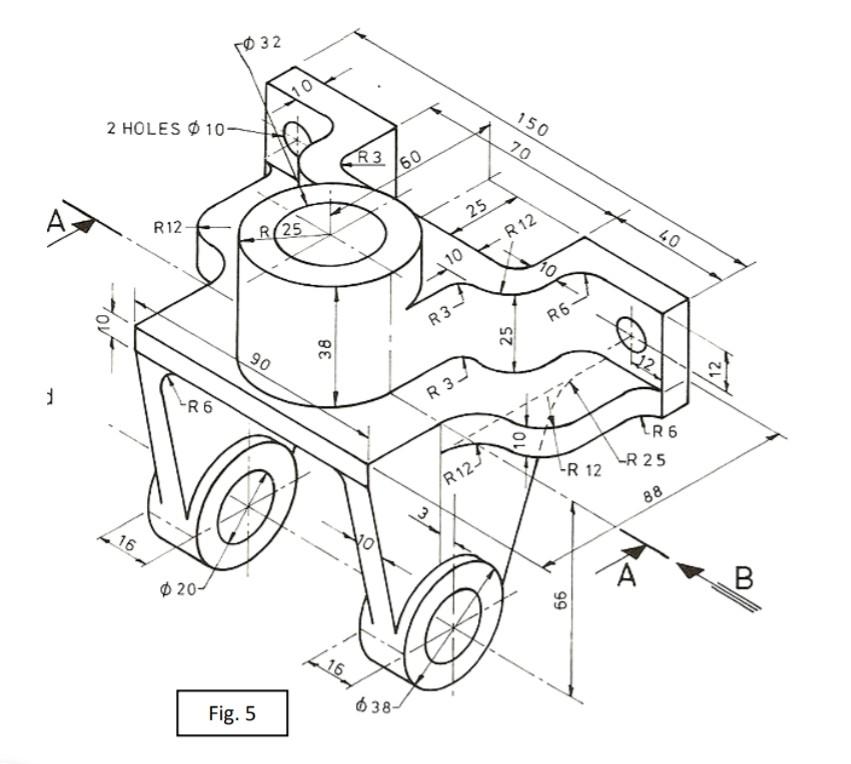 Solved Draw it in Creo parametric and send a screenshot of | Chegg.com