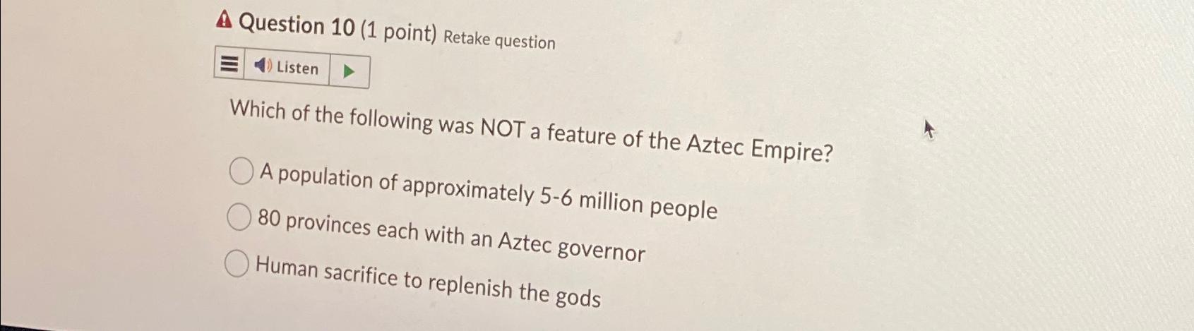 Solved A Question 10 (1 ﻿point) ﻿Retake questionWhich of the | Chegg.com