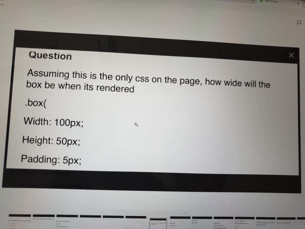 Solved WhatsApp Question Assuming this is the only css on | Chegg.com