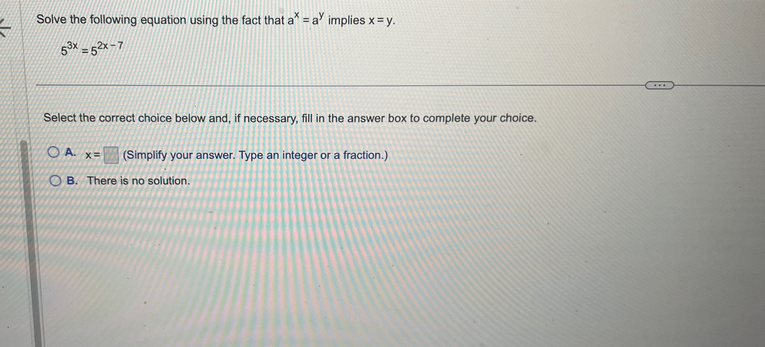 Solved Solve the following equation using the fact that | Chegg.com