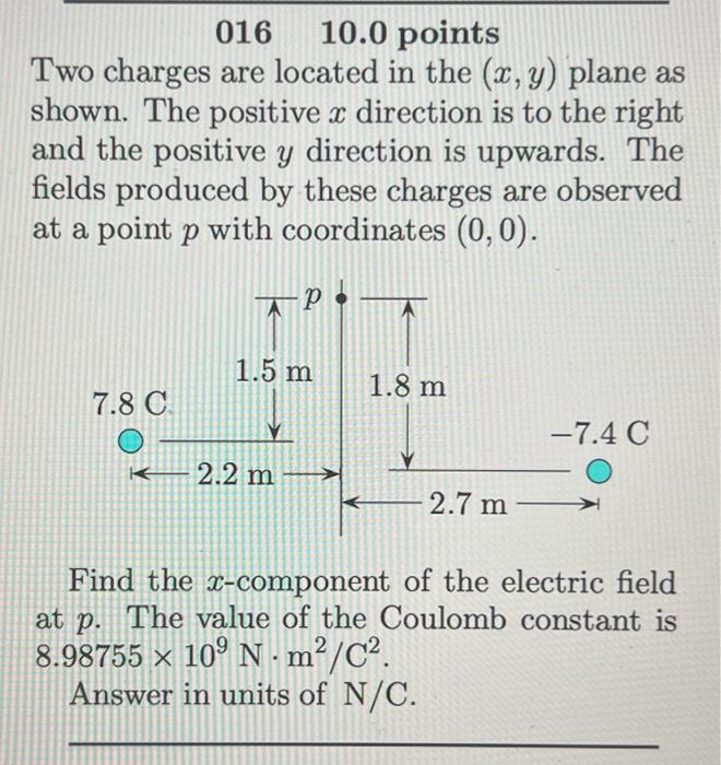 Solved 01510.0 points Two identical small charged spheres | Chegg.com