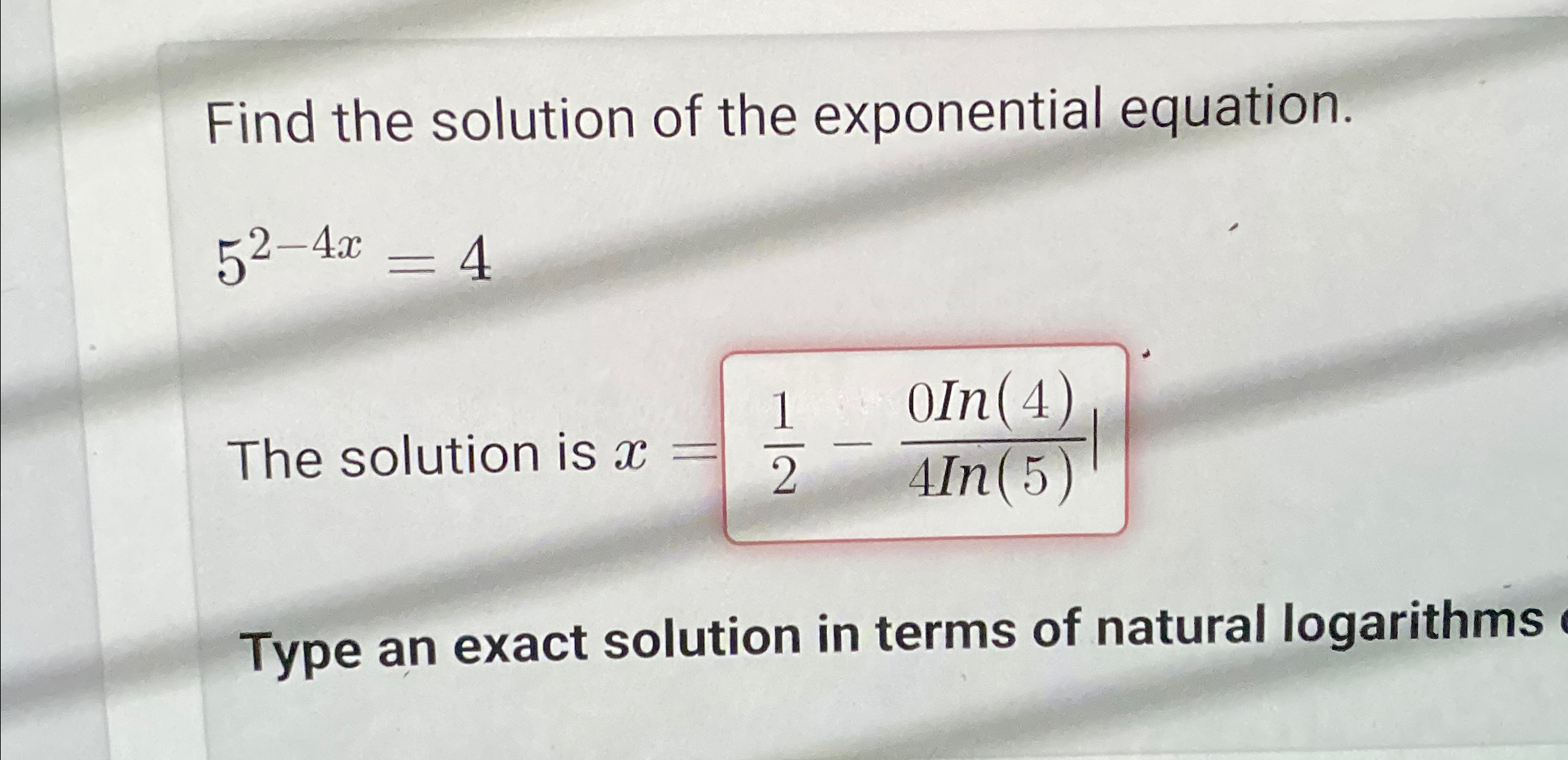 Solved Find the solution of the exponential | Chegg.com