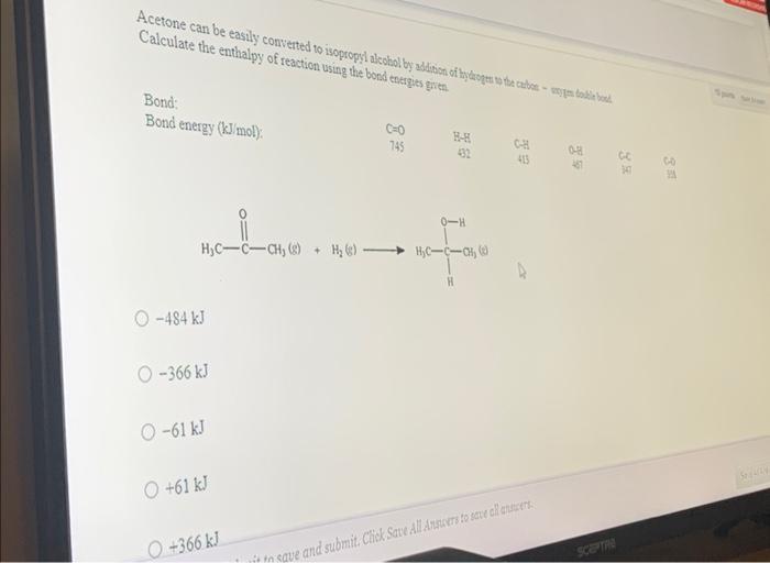 Solved Acetone can be easily converted to isopropyl alcohol | Chegg.com