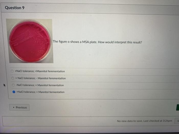 Solved Question 9 The figure o shows a MSA plate. How would | Chegg.com
