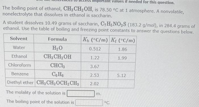 Solved The boiling point of chloroform CHCl3 is 61.70∘C at 1 | Chegg.com