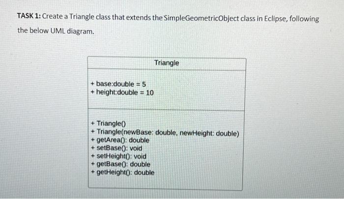 Solved public class SimpleGeometricobject \{ private String | Chegg.com