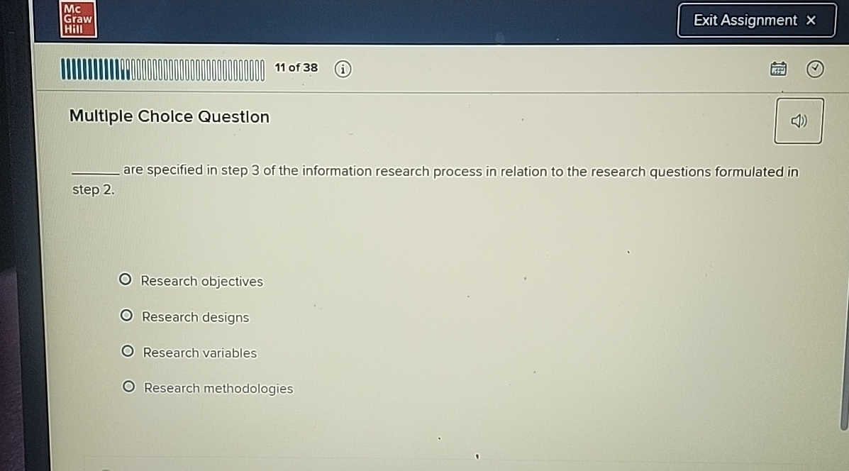 Solved MEGrawHill11 ﻿of 38(i)Multiple Cholce Questionq, ﻿are | Chegg.com