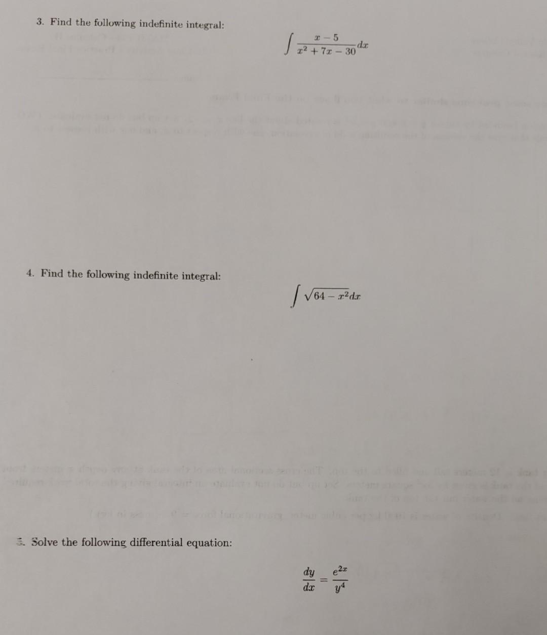 Solved 3. Find the following indefinite integral: | Chegg.com