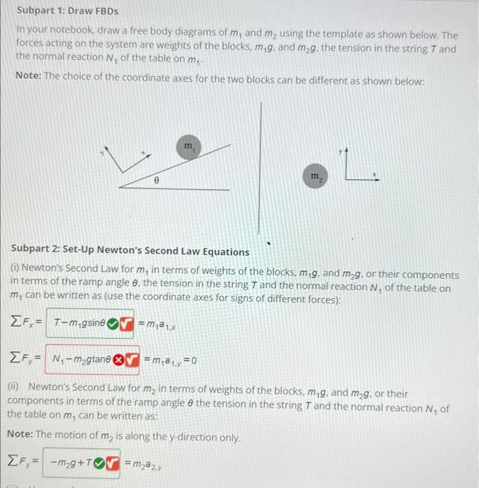 Solved Subpart 1: Draw FBDs In your notebook, draw a free | Chegg.com