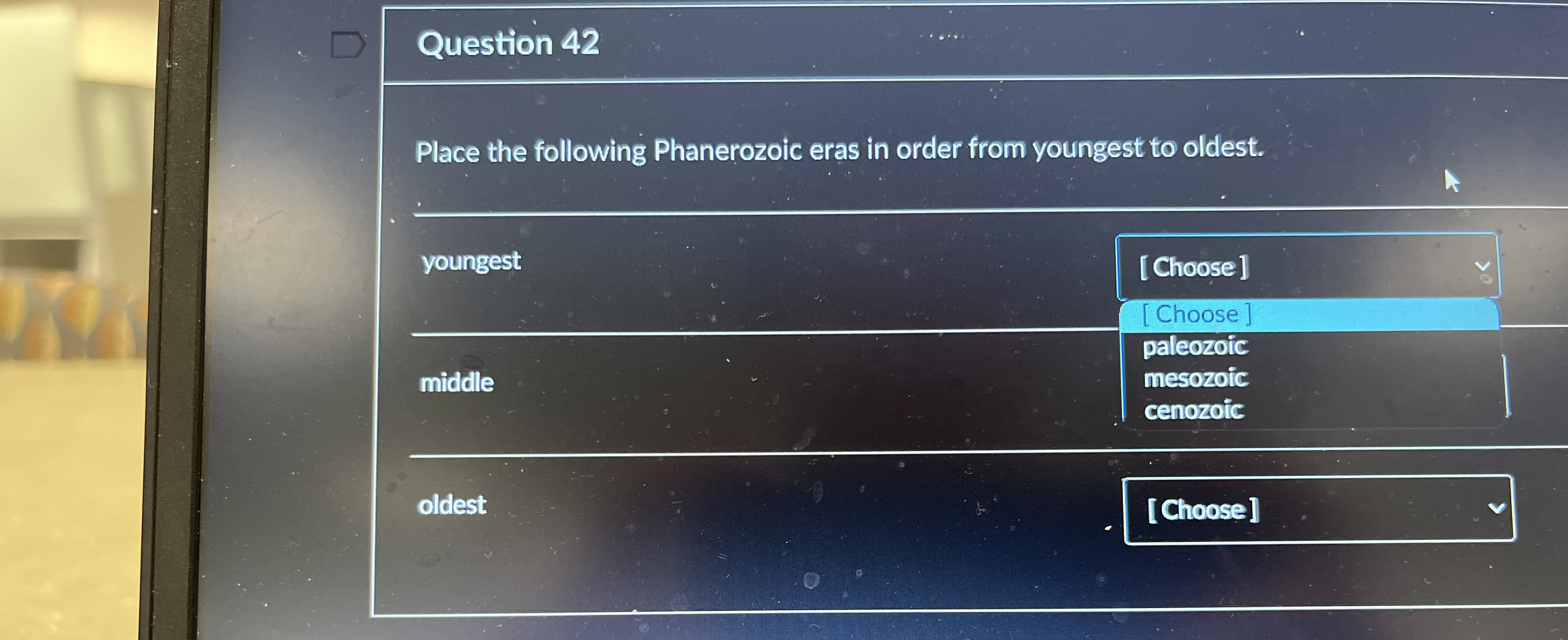 Solved by an EXPERT Question 42Place the following Phanerozoic eras in | Chegg.com