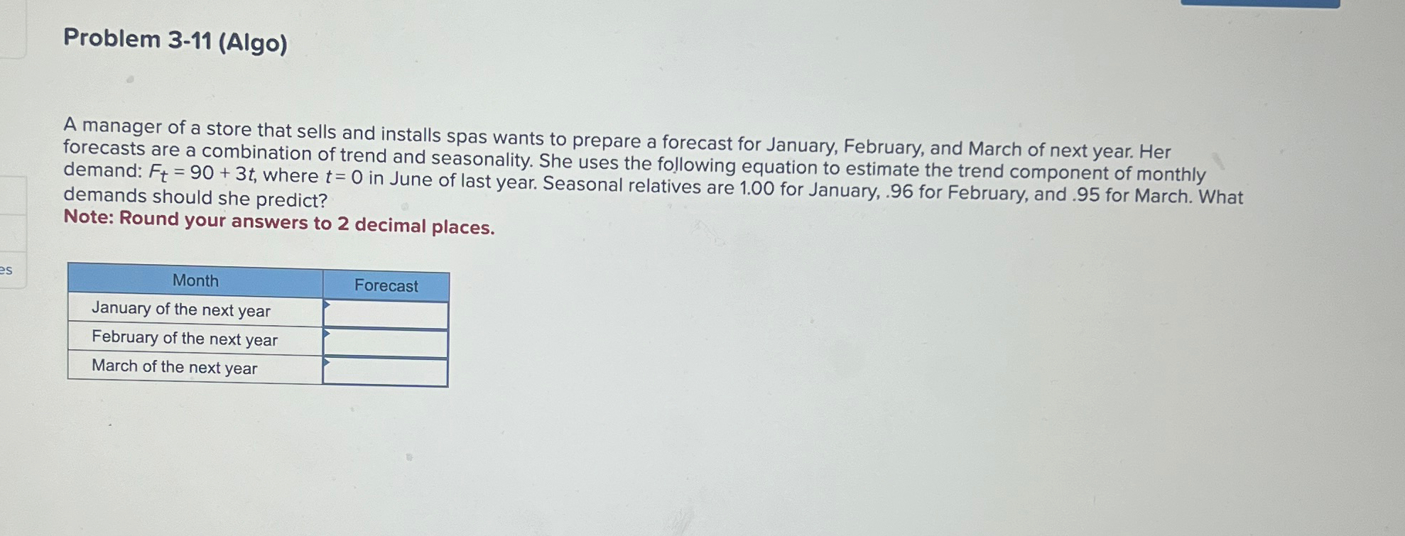Solved Problem 3-11 (Algo)A manager of a store that sells | Chegg.com