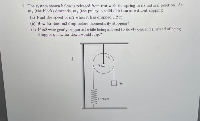 Solved 2. The system shown below is released from rest with | Chegg.com