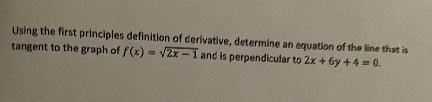 Solved Using the first principles definition of derivative, | Chegg.com