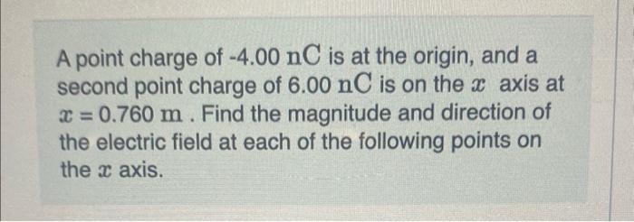 Solved A point charge of −4.00nC is at the origin, and a | Chegg.com