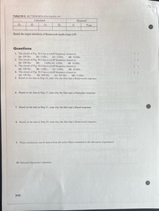 Besider messuring the cutof trequency and roloff rate | Chegg.com