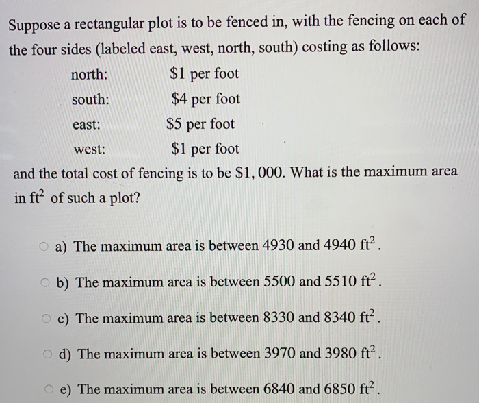 Solved Suppose a rectangular plot is to be fenced in, with | Chegg.com