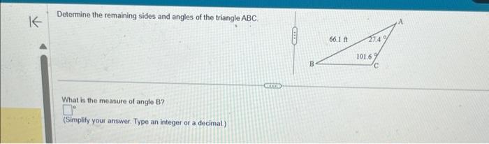 Solved Determine the remaining sides and angles of the | Chegg.com