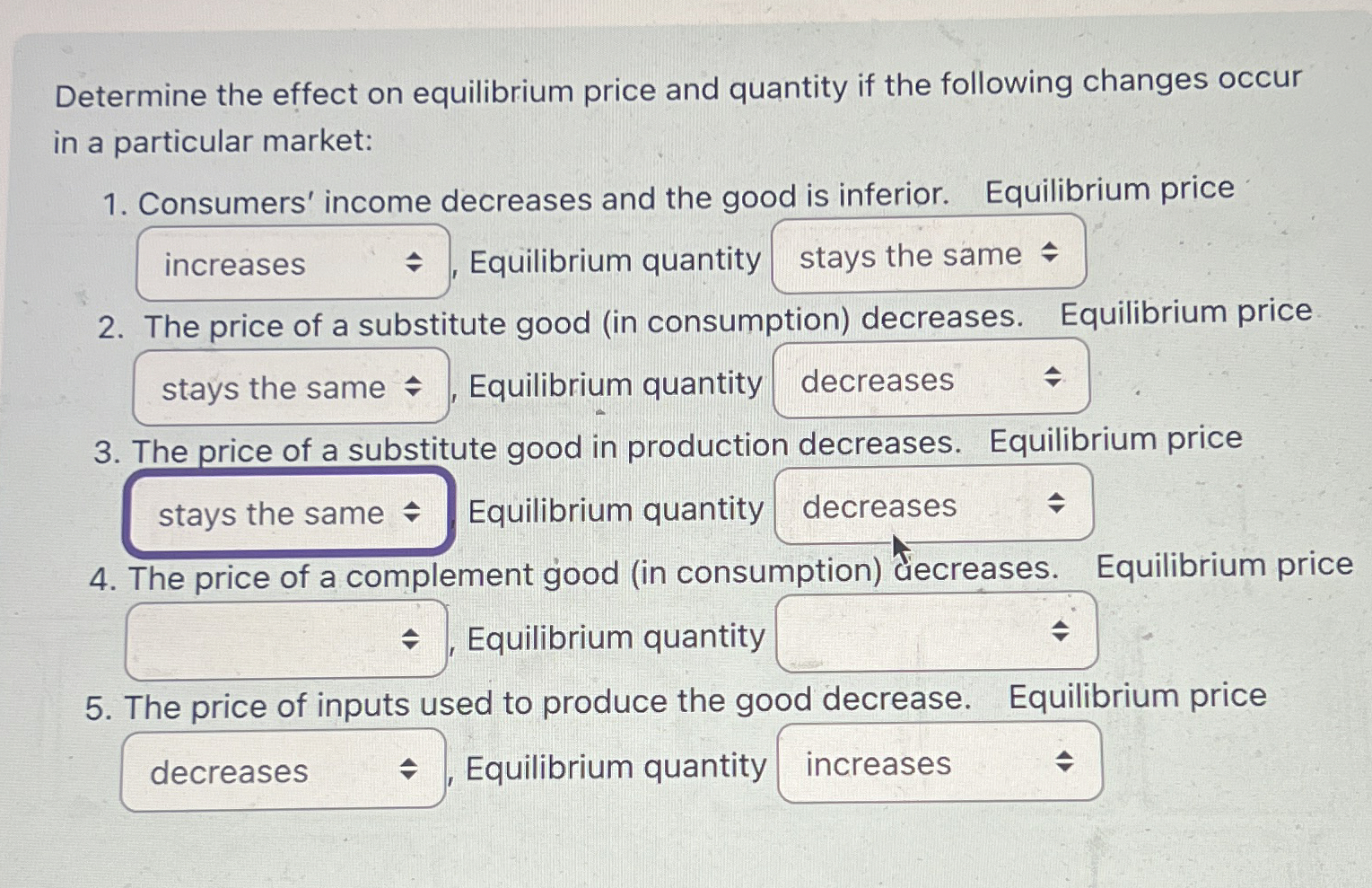 Solved Determine the effect on equilibrium price and | Chegg.com