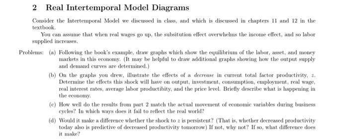 2 Real Intertemporal Model Diagrams Consider the | Chegg.com
