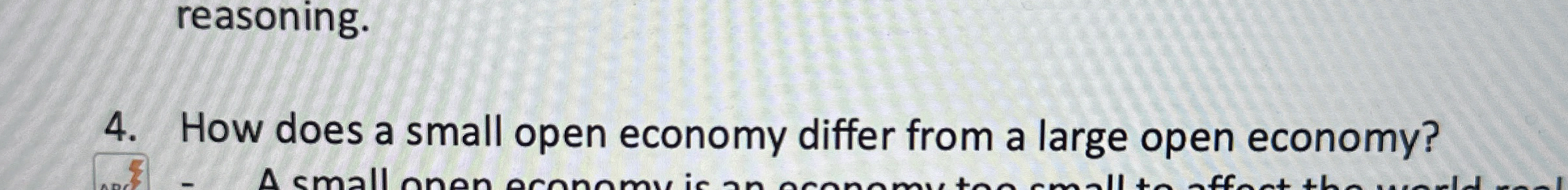 Solved How does a small open economy differ from a large | Chegg.com