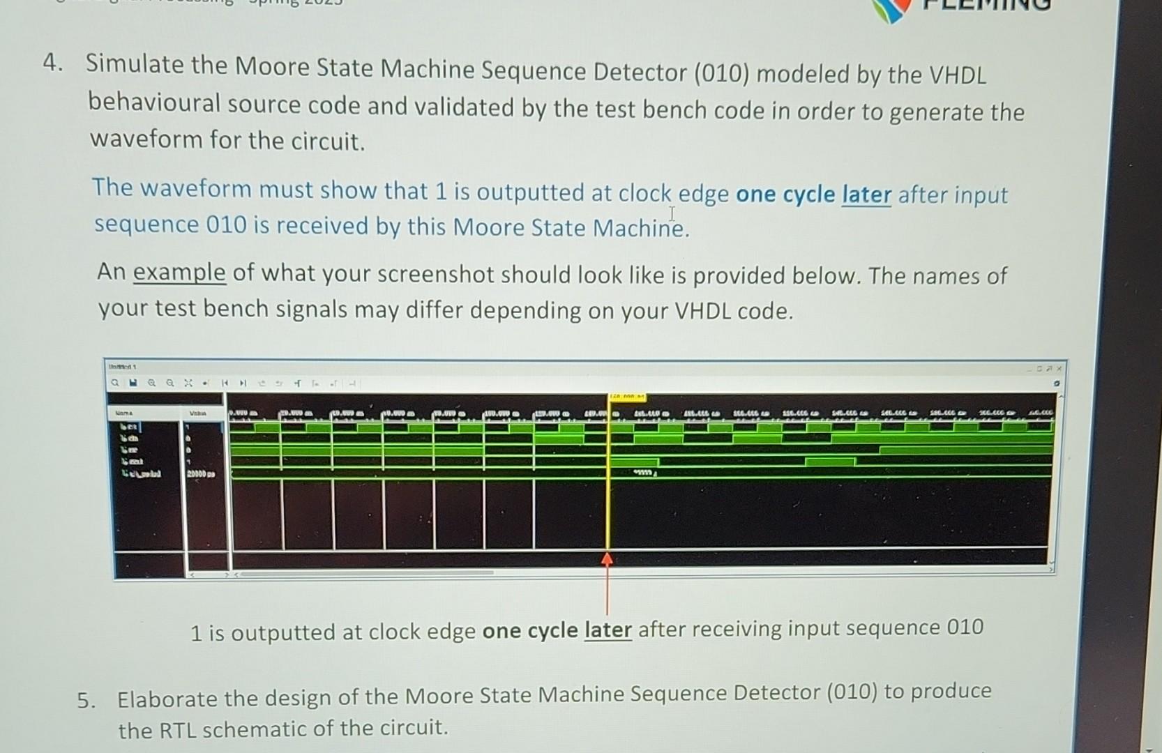Simulate the Mealy State Machine Sequence Detector | Chegg.com