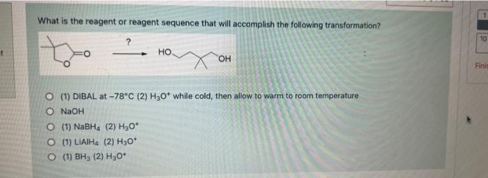 Solved What is the reagent or reagent sequence that will | Chegg.com