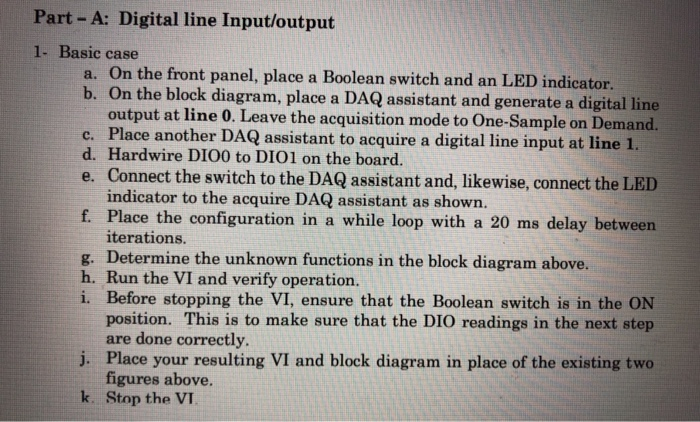 Part - A: Digital line Input/output 1- Basic case a. | Chegg.com