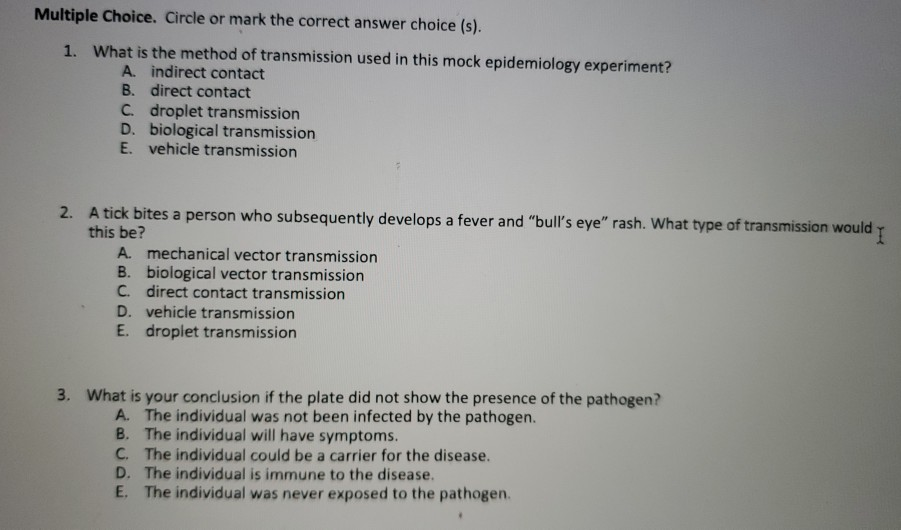 Solved Multiple Choice. Circle or mark the correct answer | Chegg.com