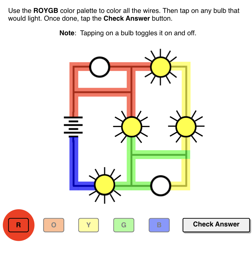 Solved Use the ROYGB color palette to color all the wires. | Chegg.com