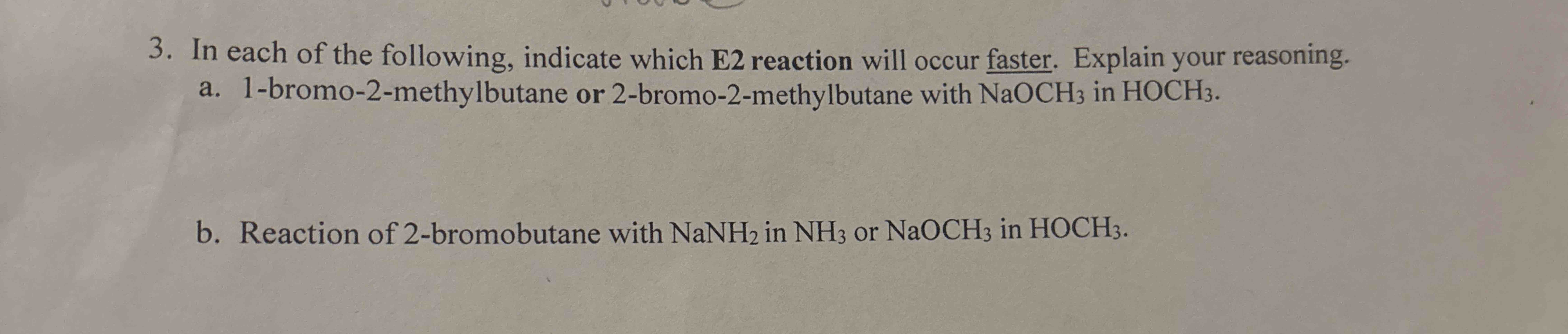 Solved In ﻿each of ﻿the following, indicate which E2 | Chegg.com