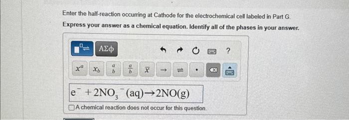 Solved Enter the half-reaction occurring at Cathode for the | Chegg.com