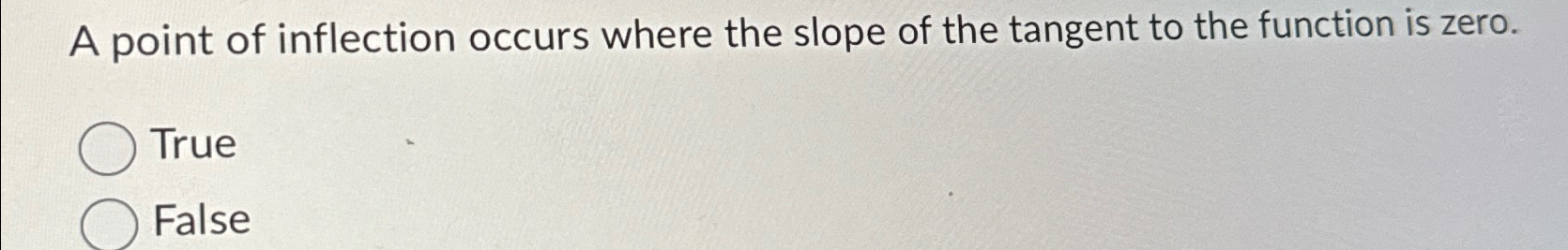 Solved A point of inflection occurs where the slope of the | Chegg.com