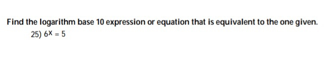 Solved Find the logarithm base 10 expression or equation | Chegg.com