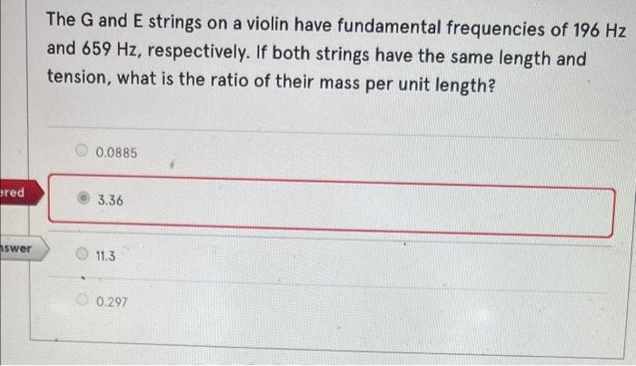 Solved The G and E strings on a violin have fundamental | Chegg.com