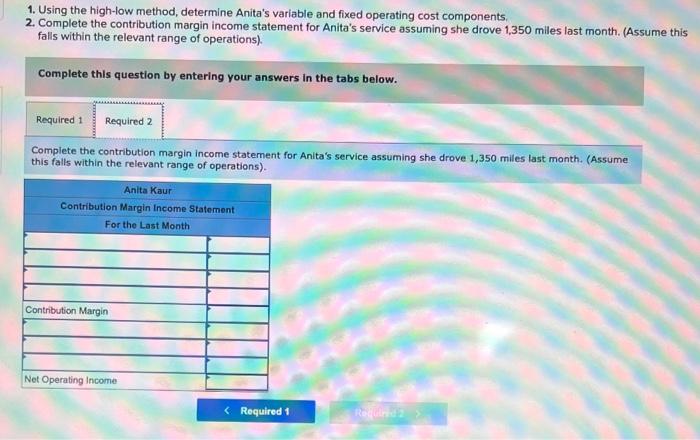 Solved E5-20 (Algo) Estimating Cost Behavior Using High-Low | Chegg.com