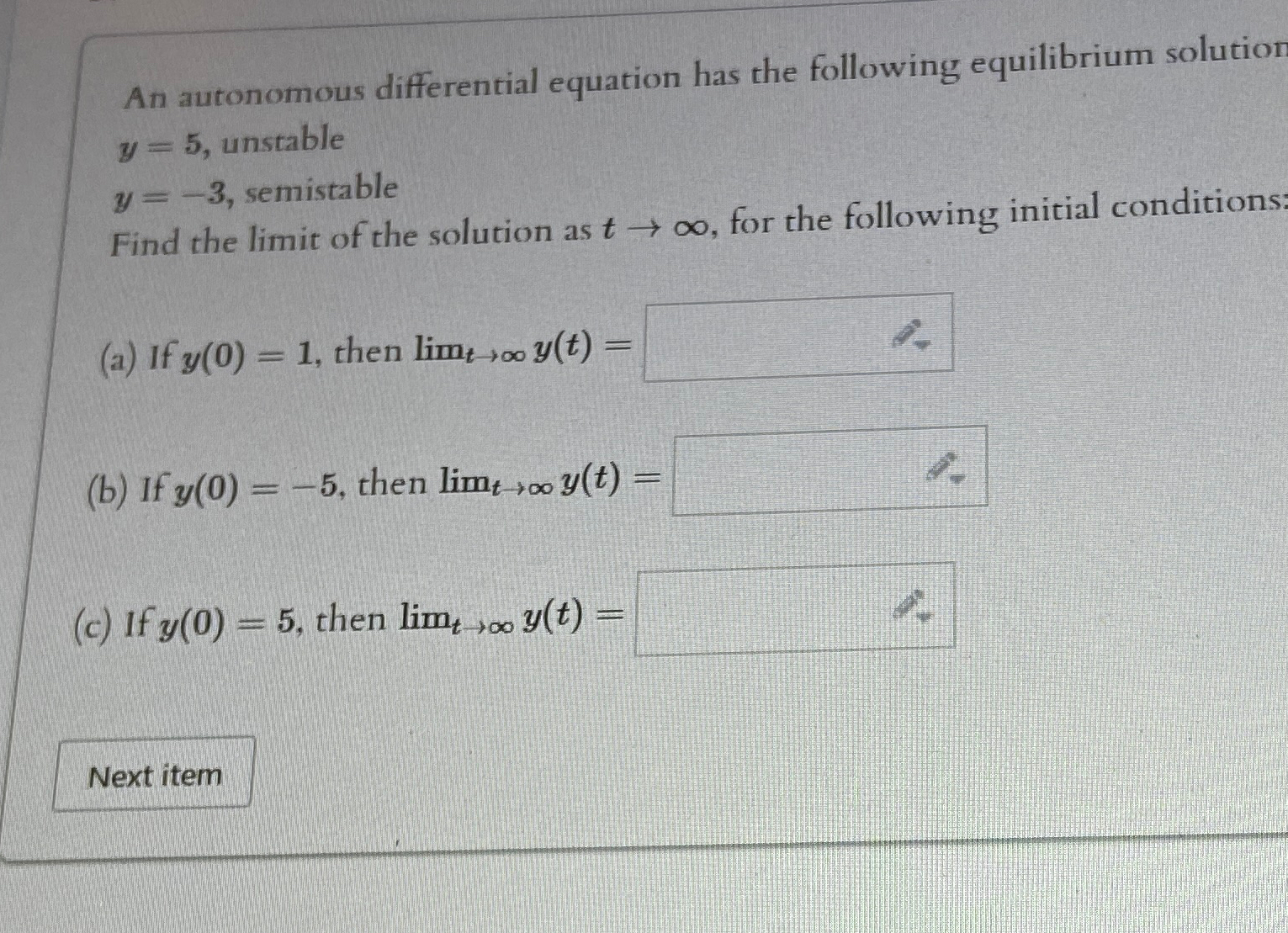 Solved An autonomous differential equation has the following | Chegg.com