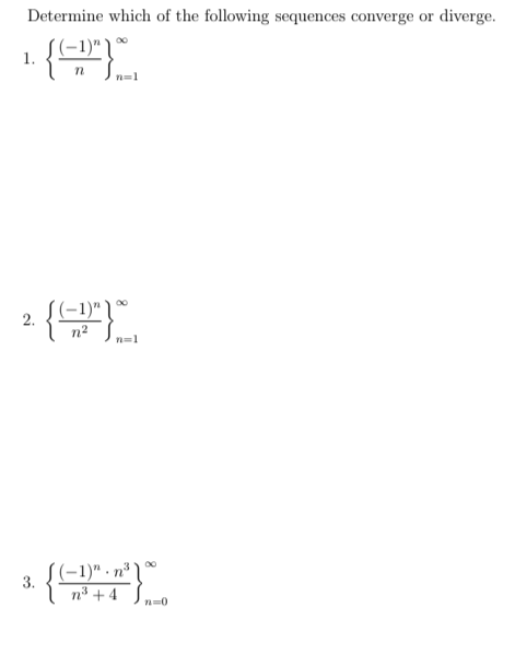 Solved Determine which of ﻿the following sequences converge | Chegg.com