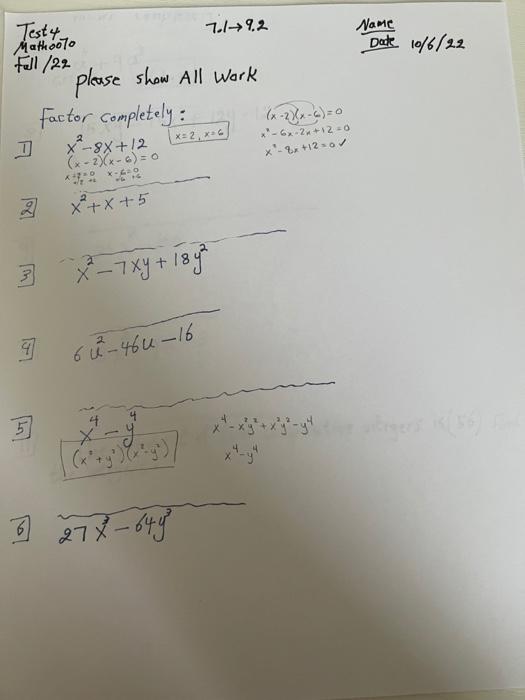 Solved 1) a5+9a3 8] 15xy−15x+12y−12 9] 36x2−100m 10] | Chegg.com