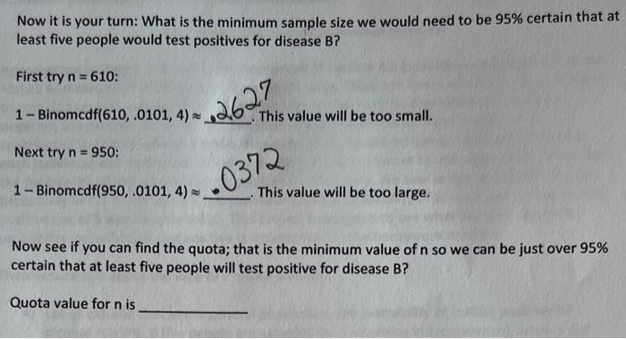 Solved Now it is your turn: What is the minimum sample size | Chegg.com