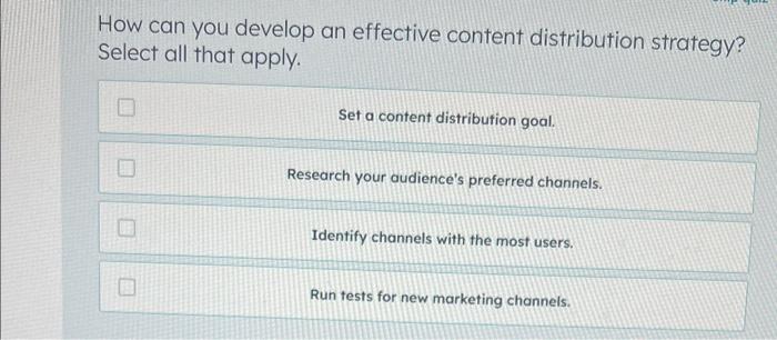 Solved How can you develop an effective content distribution | Chegg.com