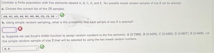 Solved Consider a finite population with five elements | Chegg.com
