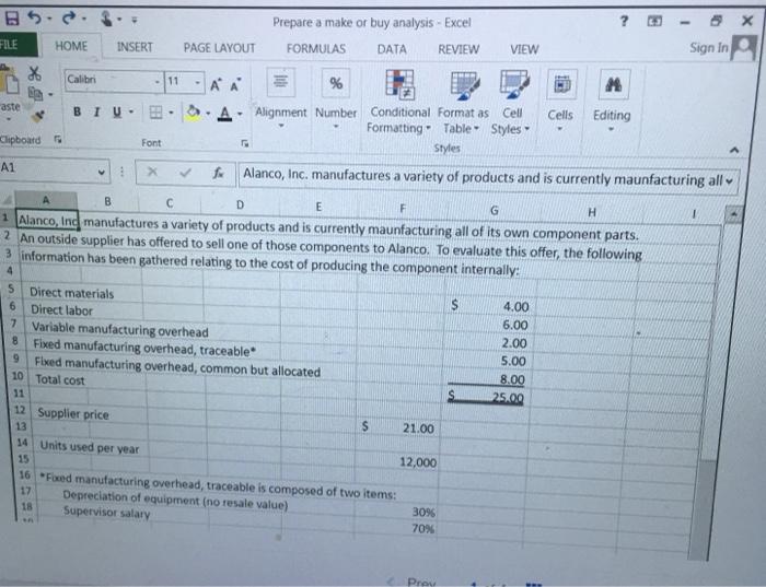 Solved Needing assistance in excel computing and entering | Chegg.com