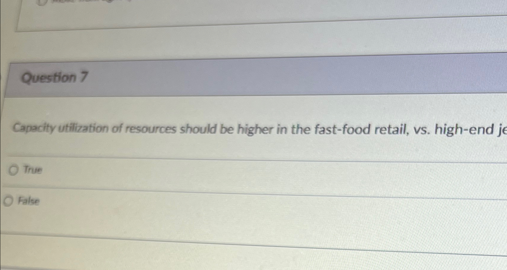 Solved Question 7Capacity utilization of resources should be | Chegg.com