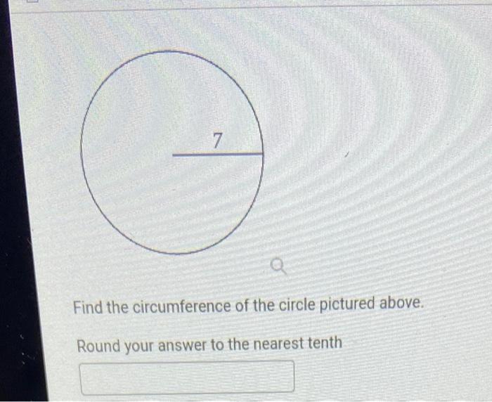Solved 7 Find the circumference of the circle pictured | Chegg.com