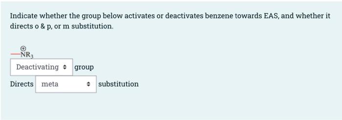 Solved Indicate whether the group below activates or | Chegg.com