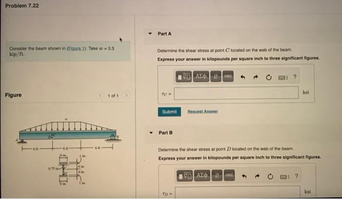 Solved Consider the beam shown in (Figure 1). Take w=3.3 | Chegg.com